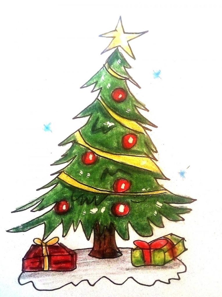 Karácsonyfa rajz lépésről lépésre | Karácsonyfa Világ